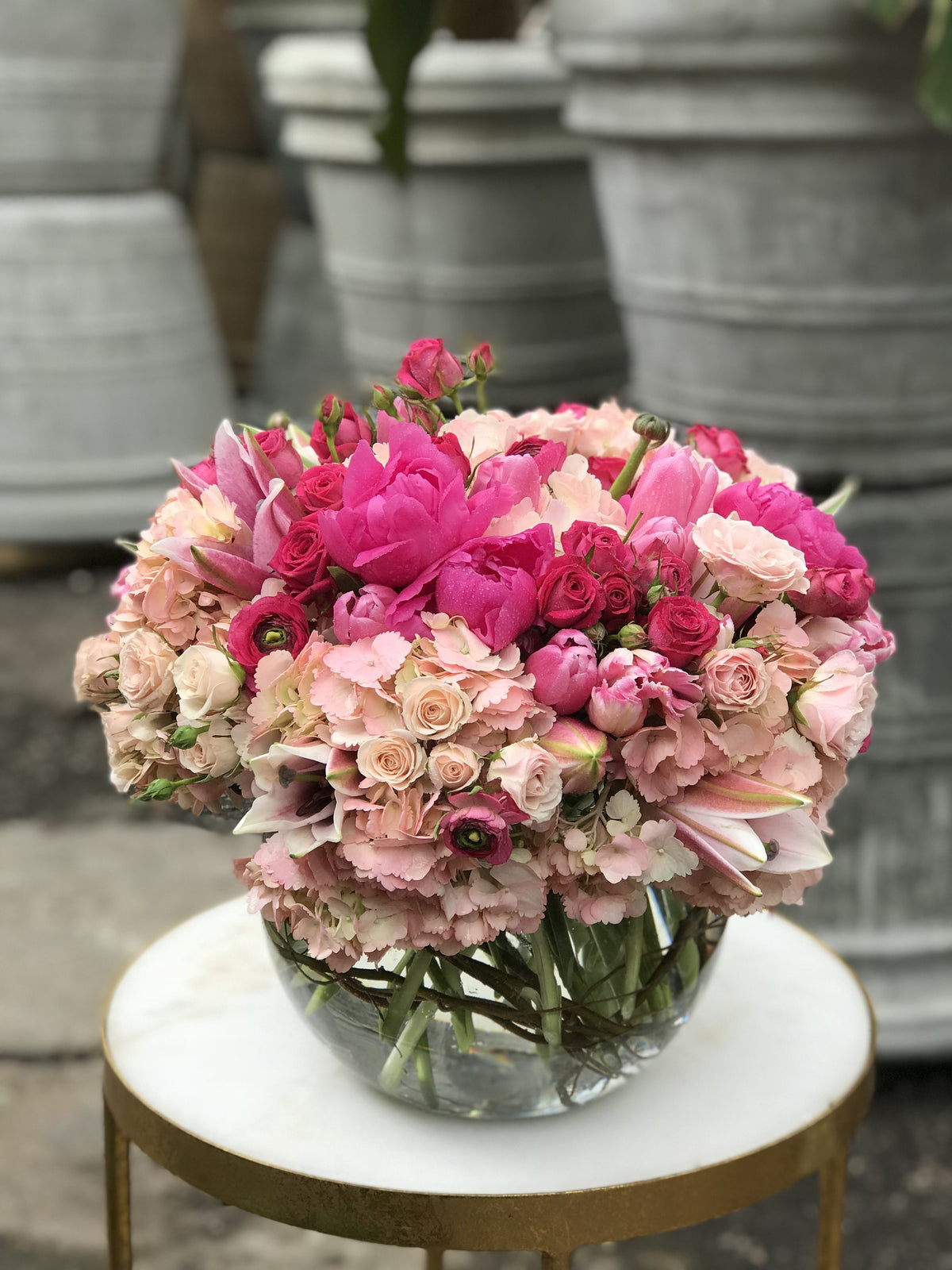 Lilies. Roses, Tulips & Peonies | Plants n' Petals Floral Arrangement ...